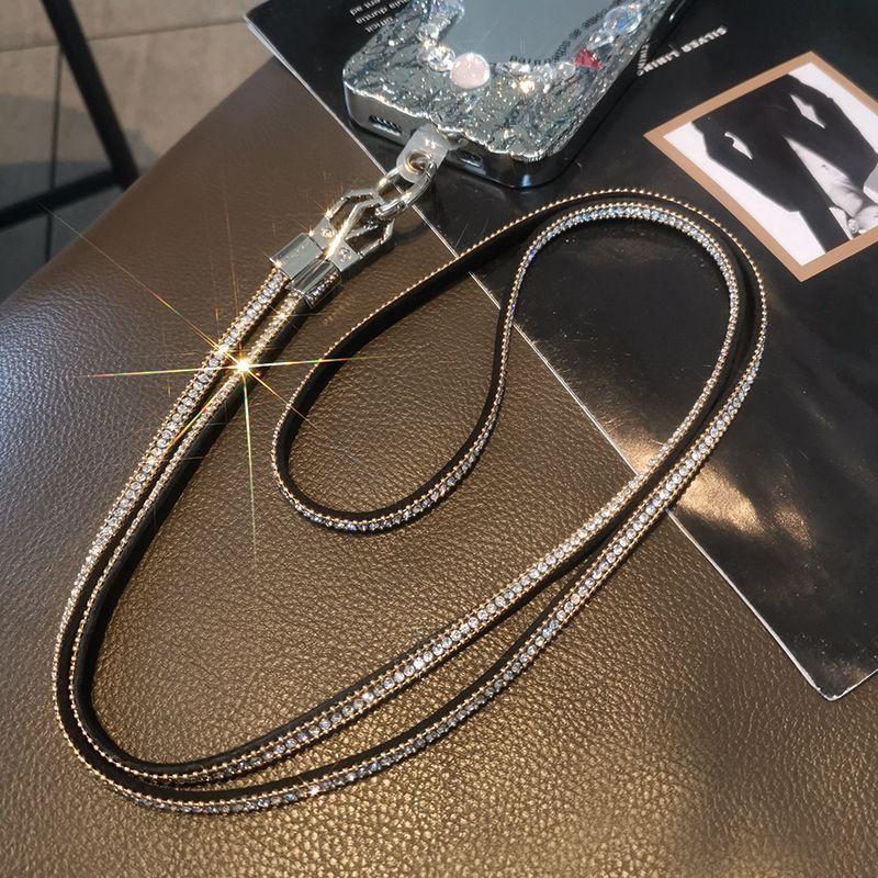 Mobile phone lanyard, hand-held long pearl chrome handmade lanyard ...