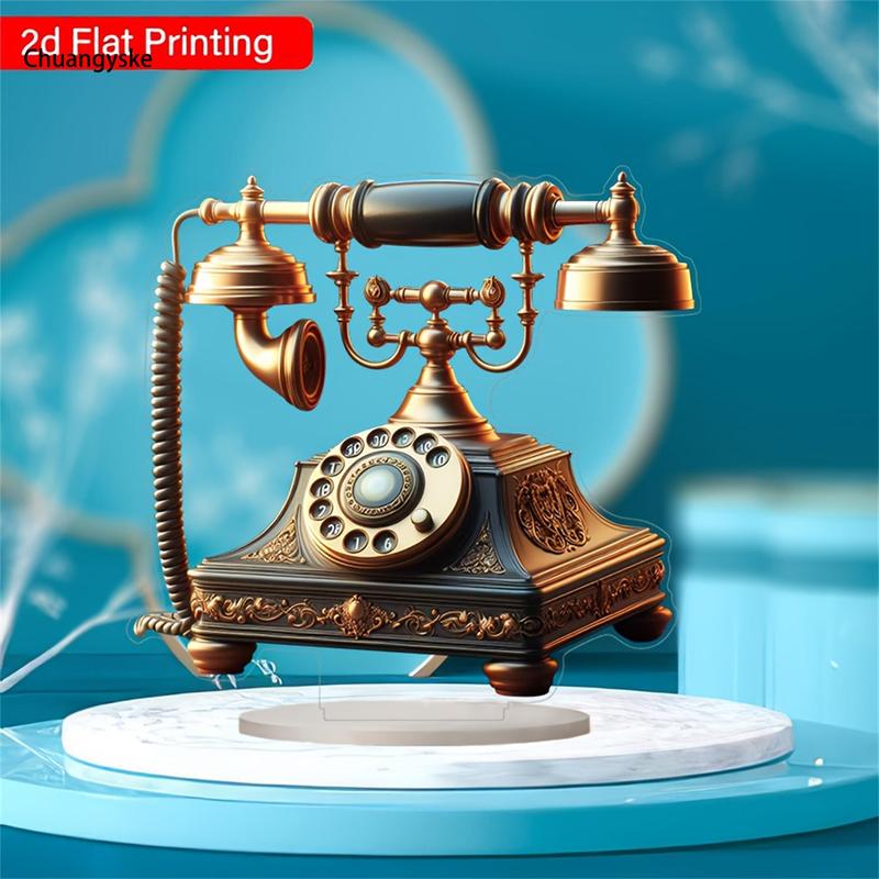 Landline Phone Table Decorations Retro Dialing Telephone Figurine ...