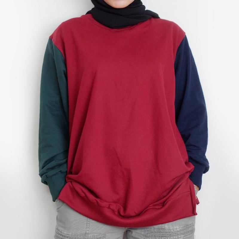 SWEATER TRI COLOR BY GADISMODIS / SWEATER UNIK - Shop | Tokopedia
