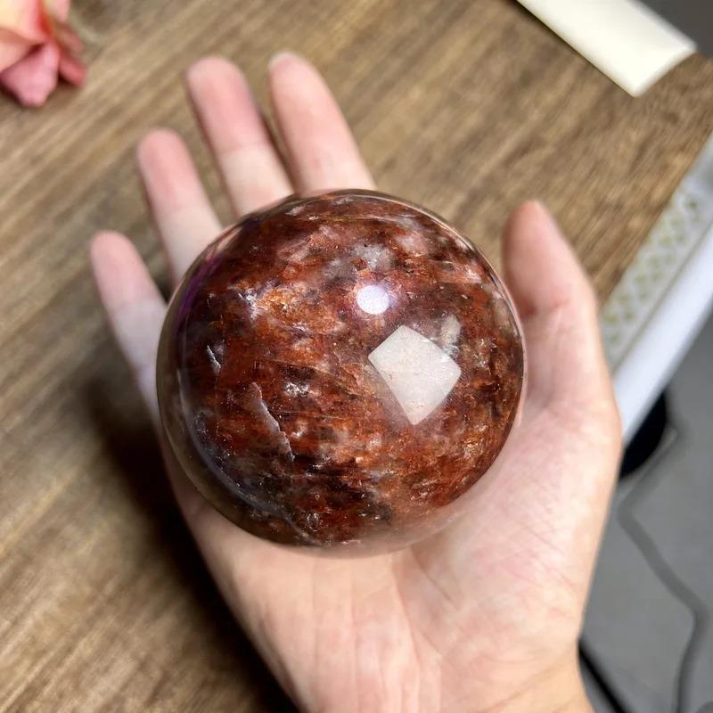 Natural Red Fire Quartz Sphere Polished Crystal Ball Ornaments - TikTok ...