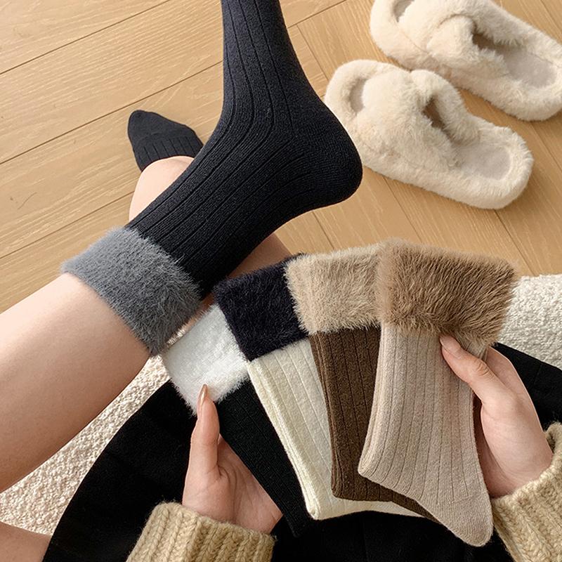 Stokin Wanita Kapas Mengait, Stokin Panjang Elastik Comel, Fesyen ...