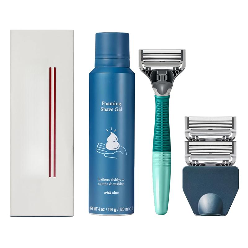 Shaving Kit for Men - Razor Handle, 3 Razor Blade Refills, Foaming ...