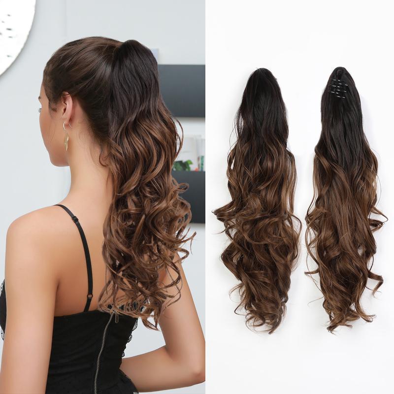 High ponytail wig for women, simulated hair clip style, age reducing ...
