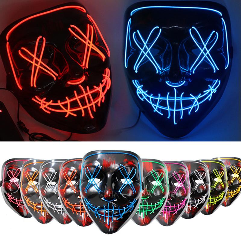 LED Halloween Glowing Mask Led Mask Party Masque Masquerade Masks ...