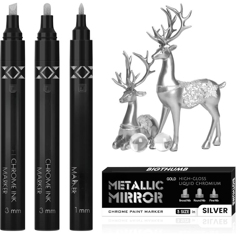 3 count Liquid Chrome Markers, Gloss Mirror Marker, Oil-based Permanent ...