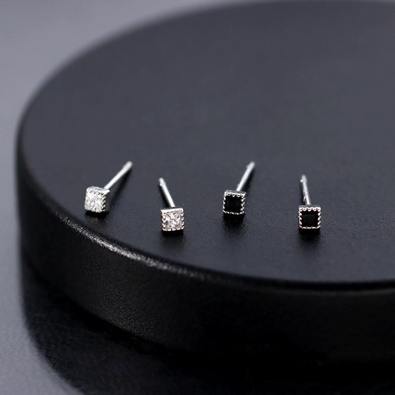 Anting-anting Perak, 925 Sterling, dengan Skru Belakang, Zirkonia ...