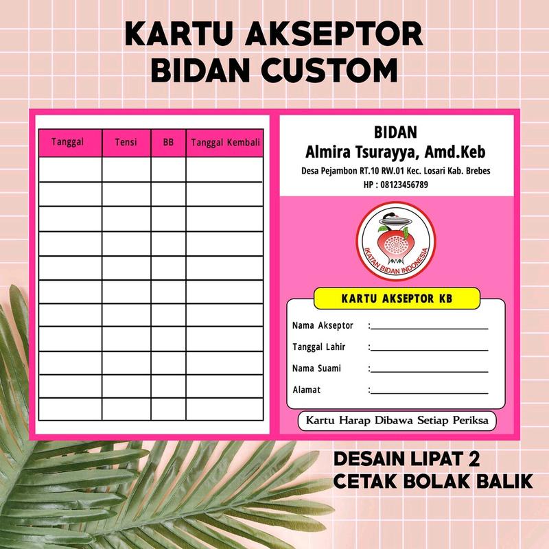 Kartu KB Custom (100 pcs) - Shop | Tokopedia