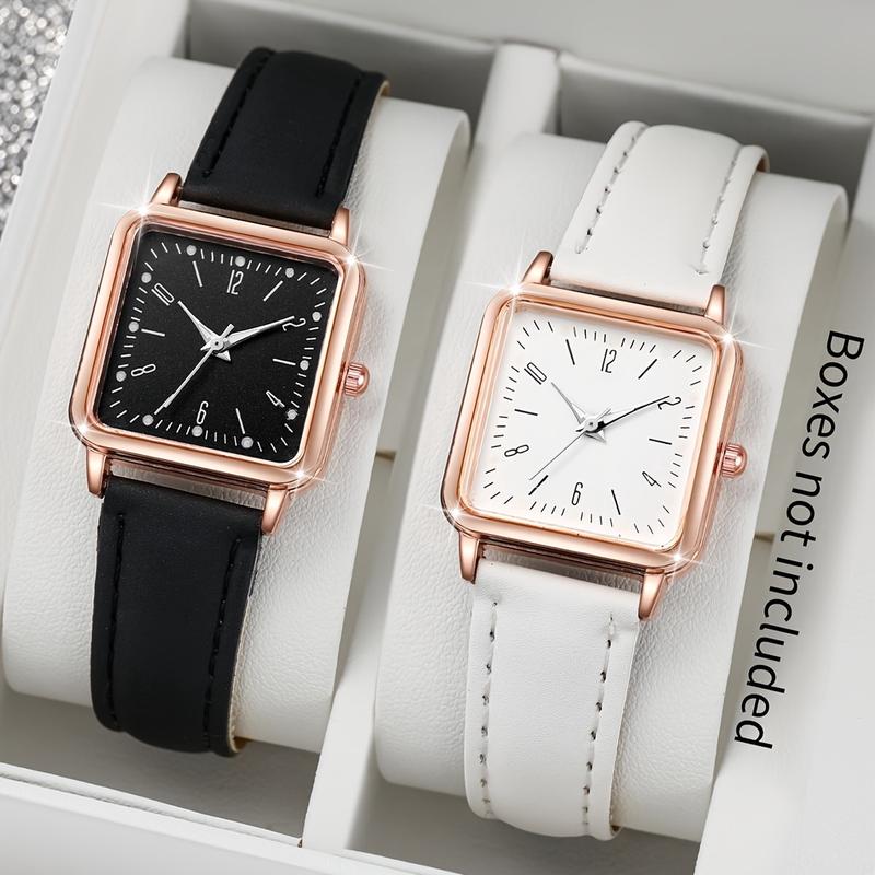 2 Pieces/set New Couple Small Dial Watch Square Quartz Watches - TikTok ...