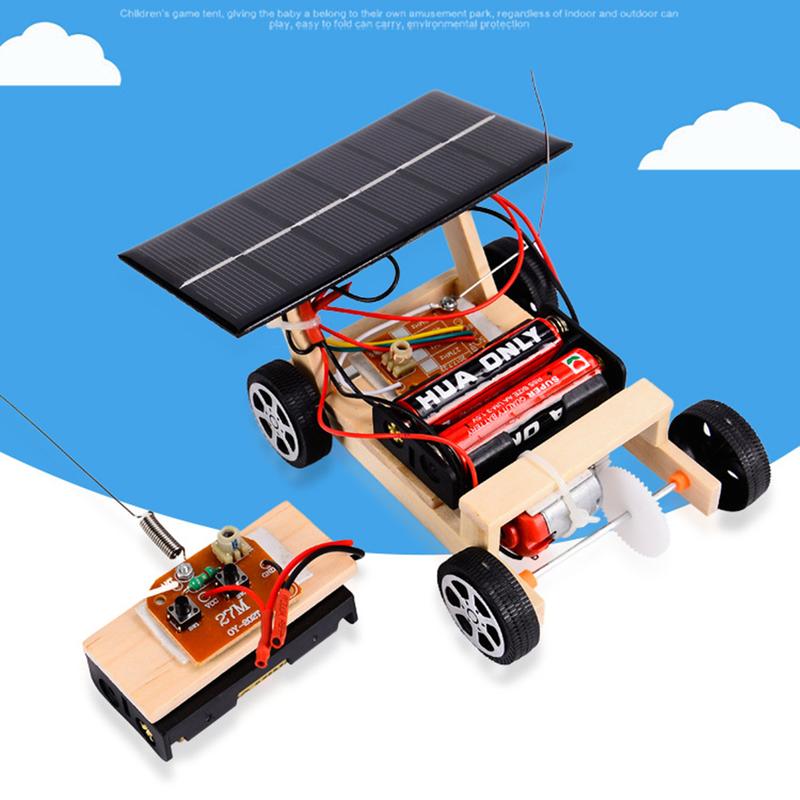 Wireless RC Vehicle Model Creative Model Toy Wooden Assembly Solar ...