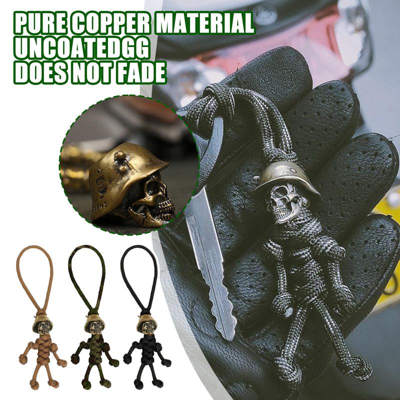 Braided Biker Skull Keychain with Movable Skeleton Superman Scary ...