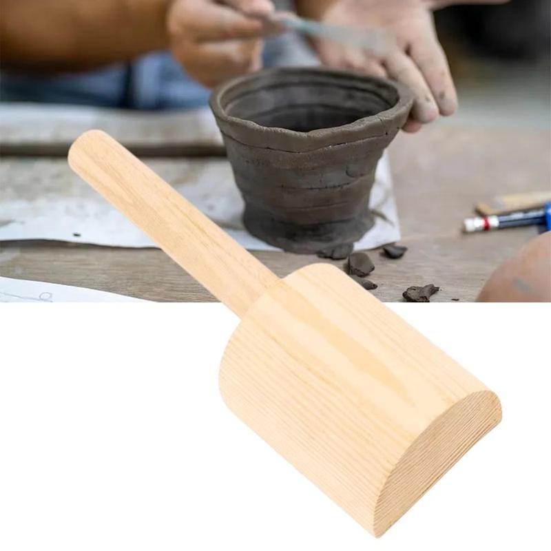 Clay Clapper Wooden Mud Hammer Portable with Handle Clay Paddle ...