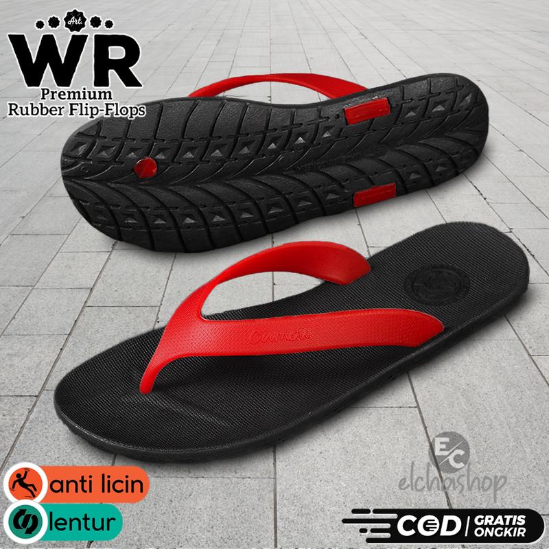 Sandal Jepit Karet Keren Laki Laki Dewasa CAMOU WR RED BLACK Sendal ...