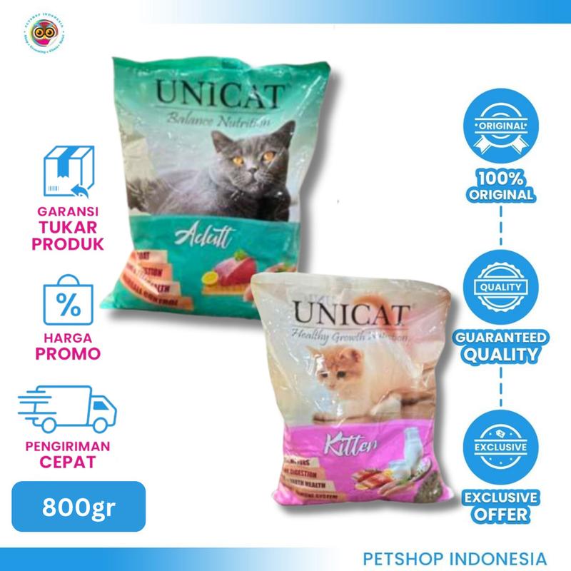 Unicat Cat Food 800gr - Makanan Kucing Kering Dewasa & Kitten Premium ...