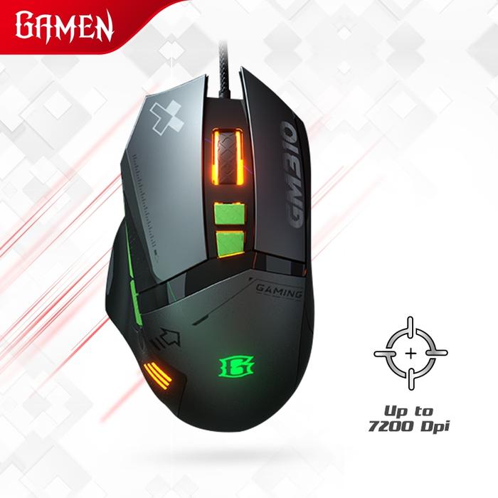 Promo GAMEN GM-310 Mouse Gaming 7200 DPI 10 RGB Mode With 6 Macro ...