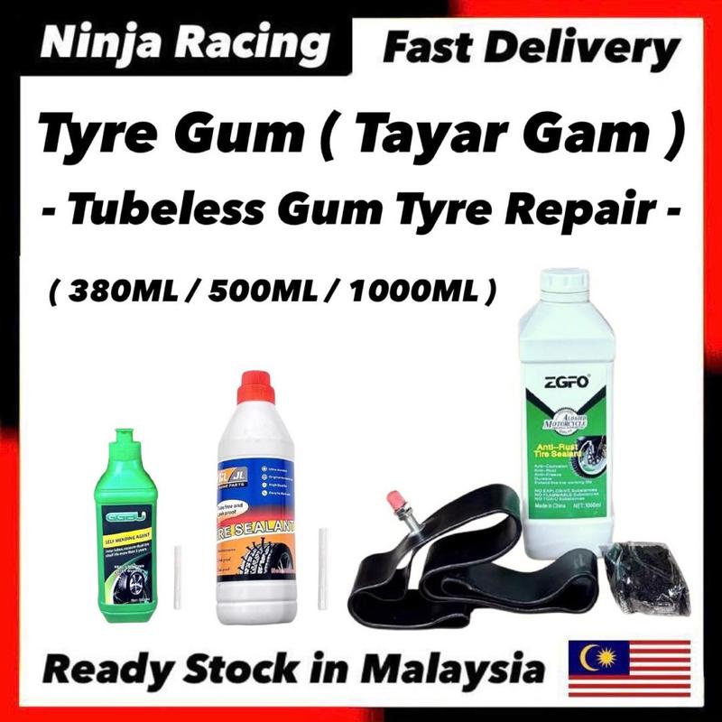 Tyre Gum ( 380ML / 500ML / 1000ML ) Ubat Tayar Tyre Liquid Tubeless ...