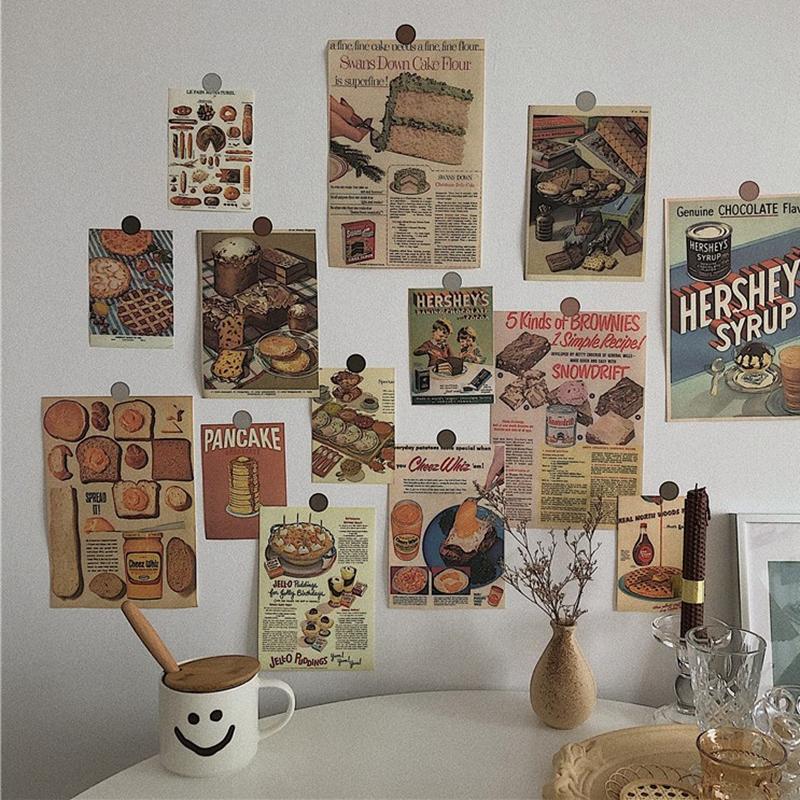 Kad Poster, Gaya Retro, Kad Kertas Latar Belakang, 1 Set, Pelekat ...