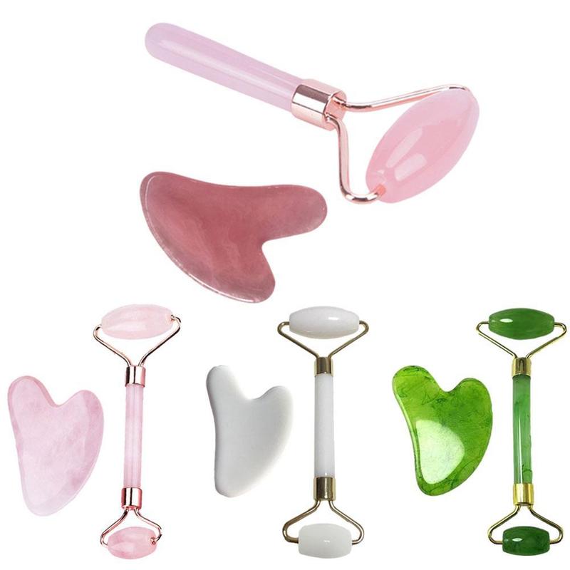 Set Alat Urut Muka, Penggelek Resin Kristal, Serbuk Mawar Asli ...