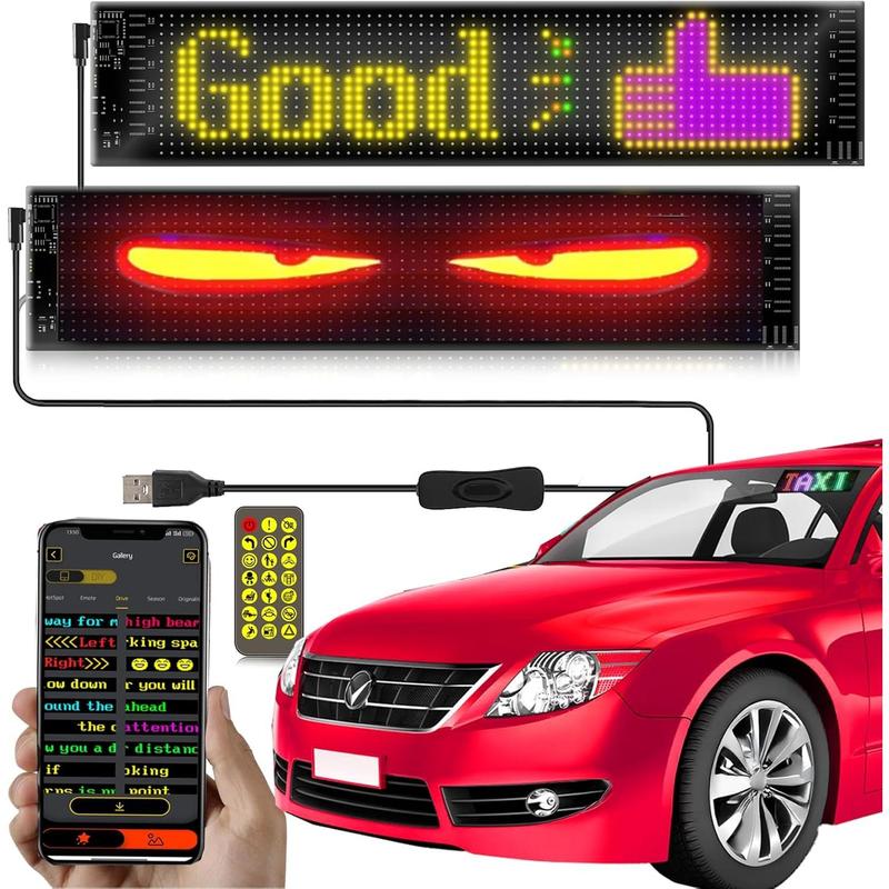 Devil Eyes Light for Cars, Colorful Eye Lamp Soft Screen for Car Windows, Large Programmable ...