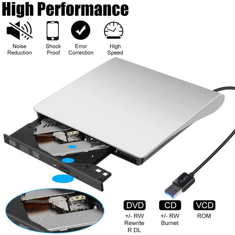 USB 3.0/Type-C External DVD Drive DVD Player DVD Burner Portable ...
