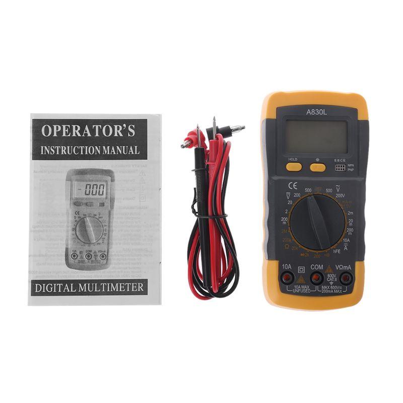 Portable Digital Multimeter Backlight AC/for DC Ammeter Voltmeter Ohm ...
