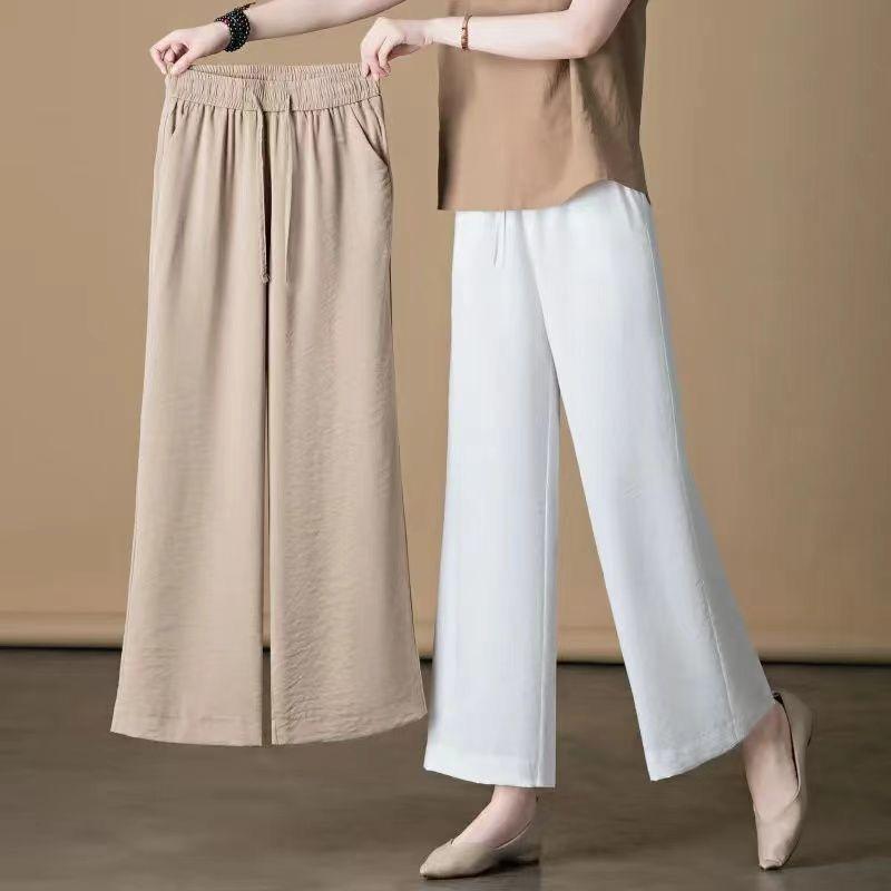 Seluar Kaki Lebar, Bahan Kapas dan Linen, Seluar Kasual Wanita ...