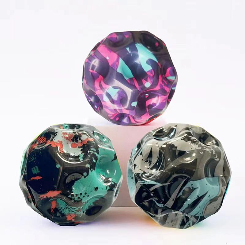 Useful Hole Galaxy Soft Bouncy Ball Anti-fall Moon Shape Porous ...