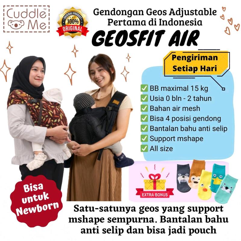 (FREE GIFT) Gendongan bayi geosfit air cuddle me geos mshape kekinian ...