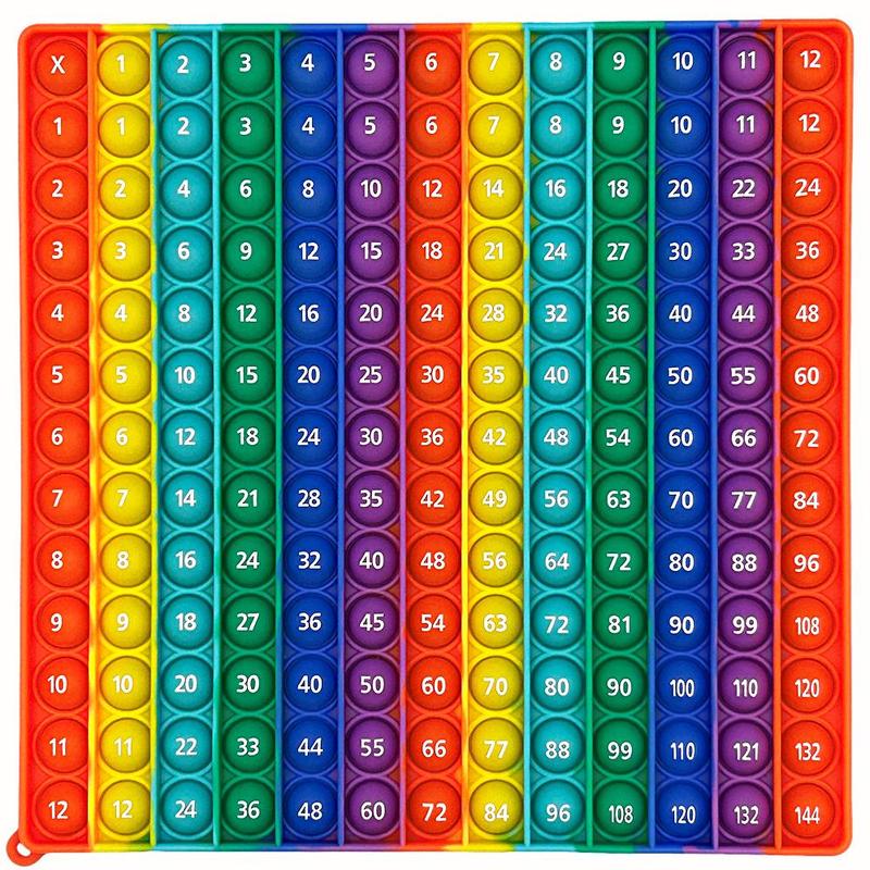 12*12 Multiplication Rainbow Push Pop Bubble Fidget Math Toy - TikTok Shop