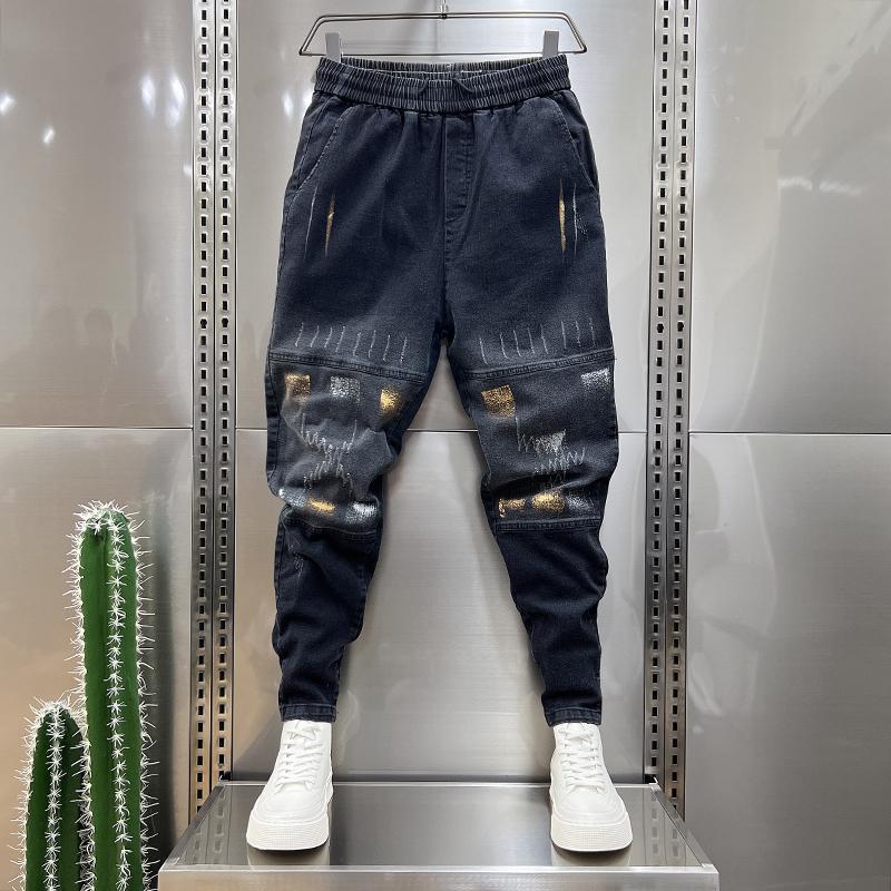 Musim Bunga dan Musim Luruh Baru Cat Graffiti Seluar Jeans Kasual ...