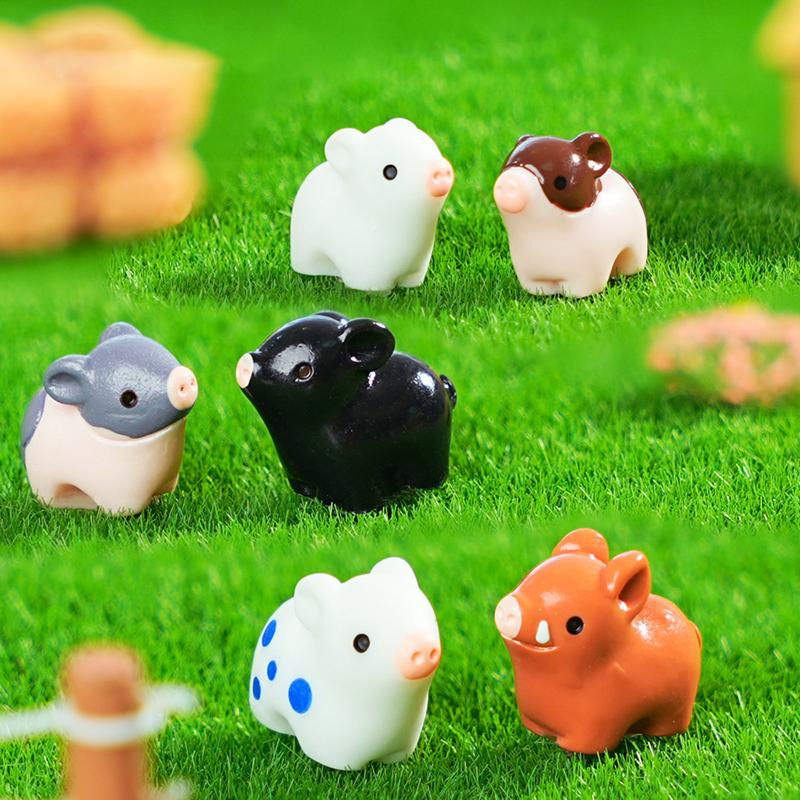 Sryadgn 6 Pcs Mini Pig Figurine Resin Miniature Pig Ornament - TikTok ...