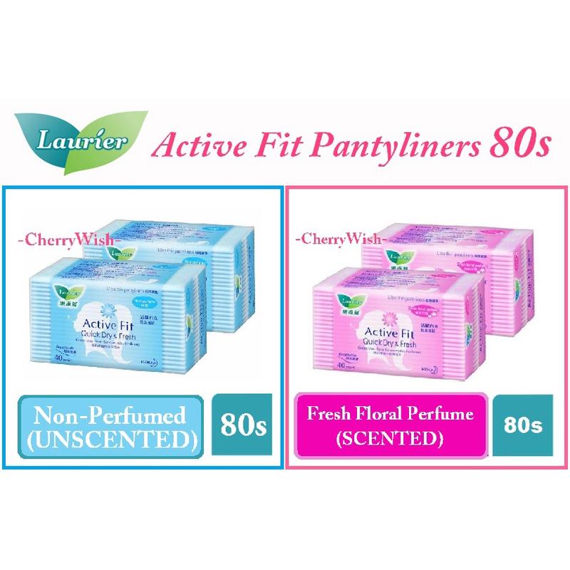2 x 40s Laurier Pantyliners Active Fit (Pack of 2) Scented Fresh ...
