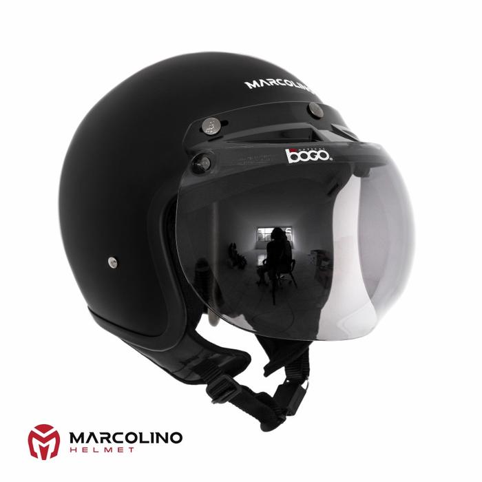 Jual Helm Bogo Retro MARCOLINO EDITION SNI BLACK DOFF BOGO ORIGINAL ...