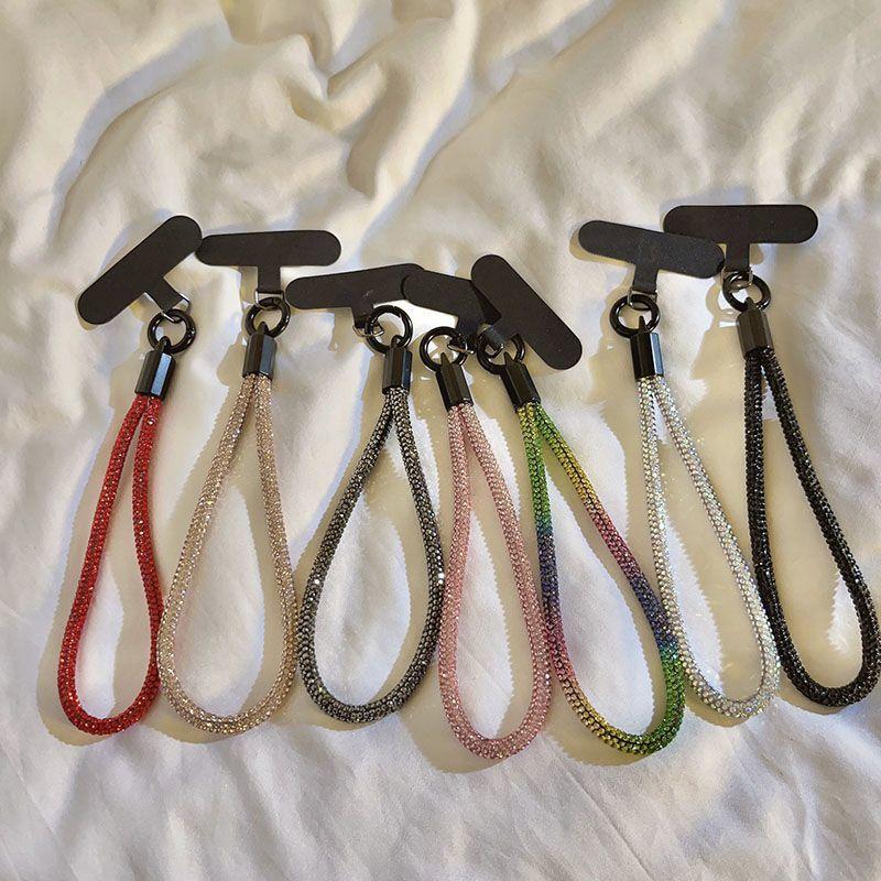 Trendy Ins Multi-color Sparkling Diamond Phone Lanyard with Clip ...