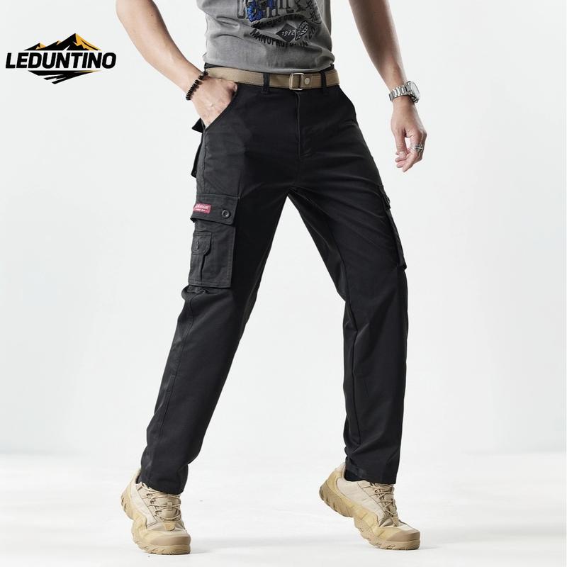LEDUNTINO Men's solid-colored flight work pants are usually suitable ...