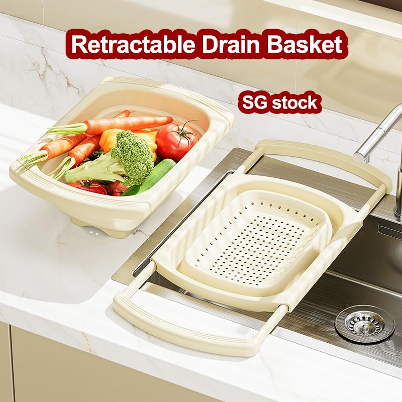 ArtLiving Retractable Drain Basket,Silicone Dish Drainer, Vegetable ...
