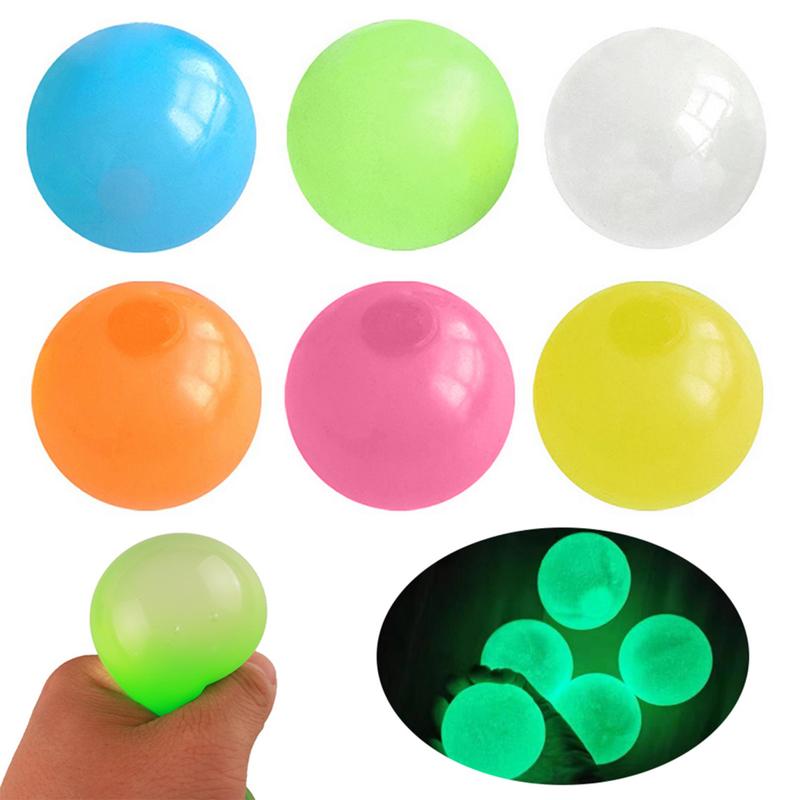 Kiocr| Glow-in-the-dark Sticky Balls Ceiling Sticky Balls 6/12pcs ...