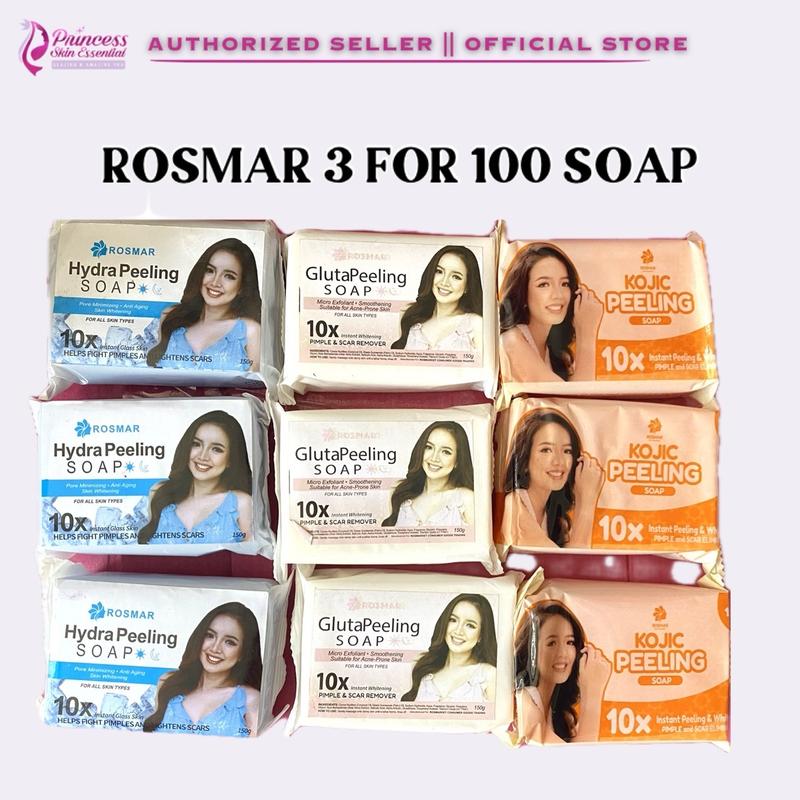 ROSMAR 3 FOR 100 KOJIC GLUTA HYDRA PEELING SOAP 125grams FOR - TikTok ...