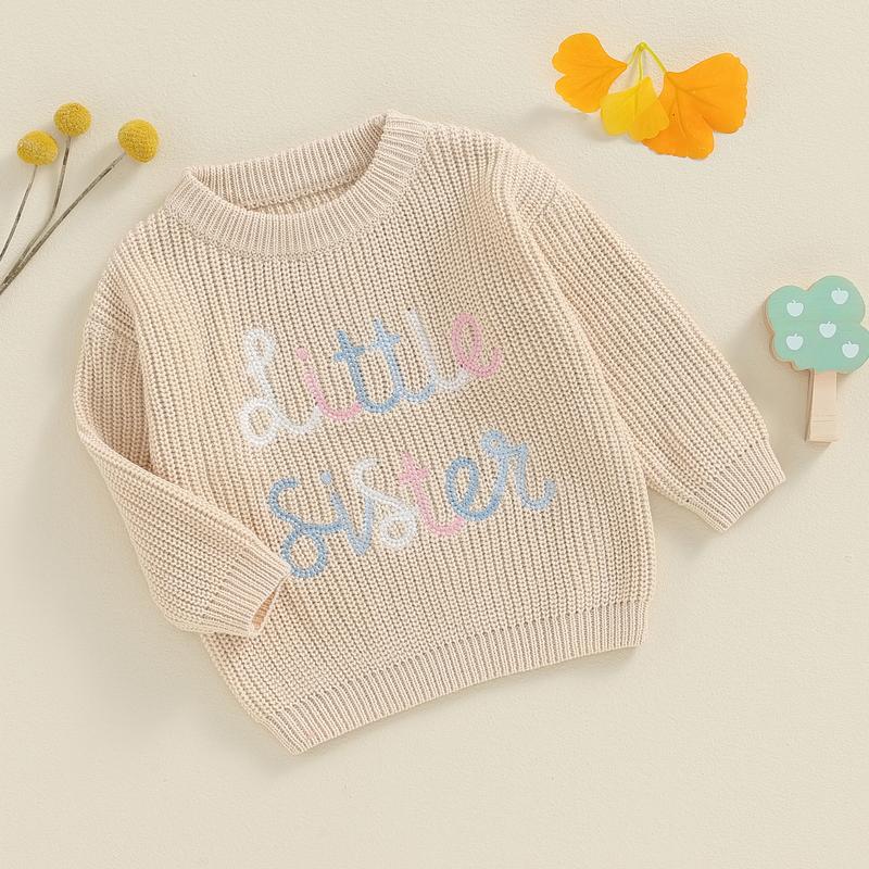 Baby Girl Knitted Sweater Colorful Letter Embroidery Warm Long - TikTok ...