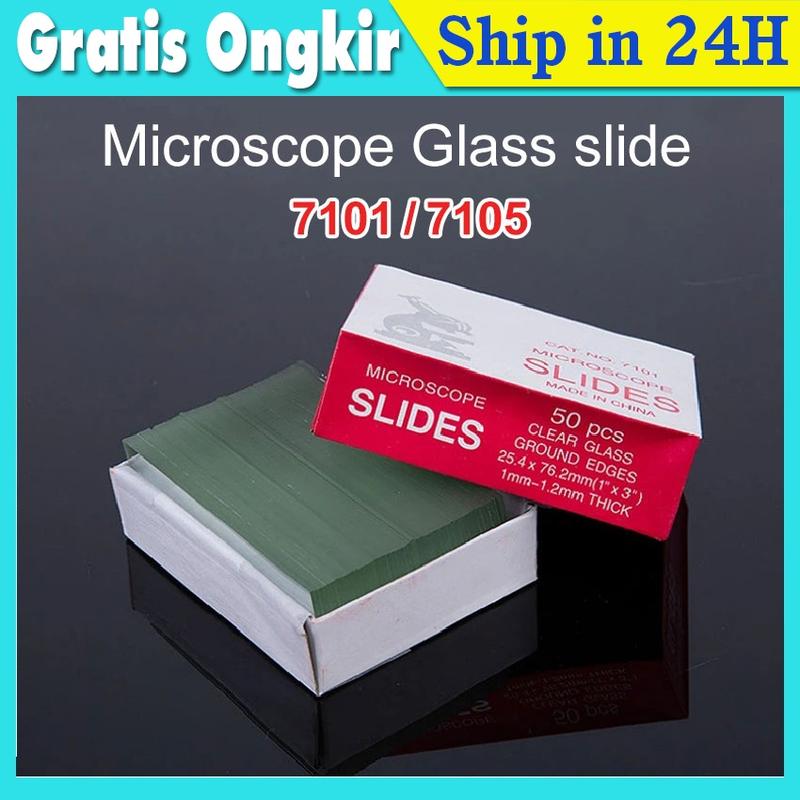 50pcs/1set Kaca Benda Object Glass Kaca Preparat Microscopes Slides ...