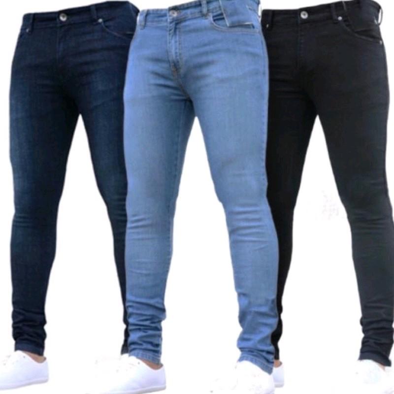 Men's Super stretchable slim fit skinny jeans kain tabal stretch fabric ...