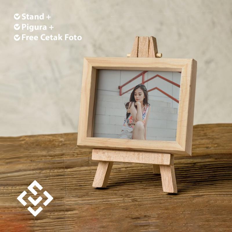 Cetak Foto Plus Frame Foto Stan Foto Mini Jati Kayu Dipasang - Shop ...
