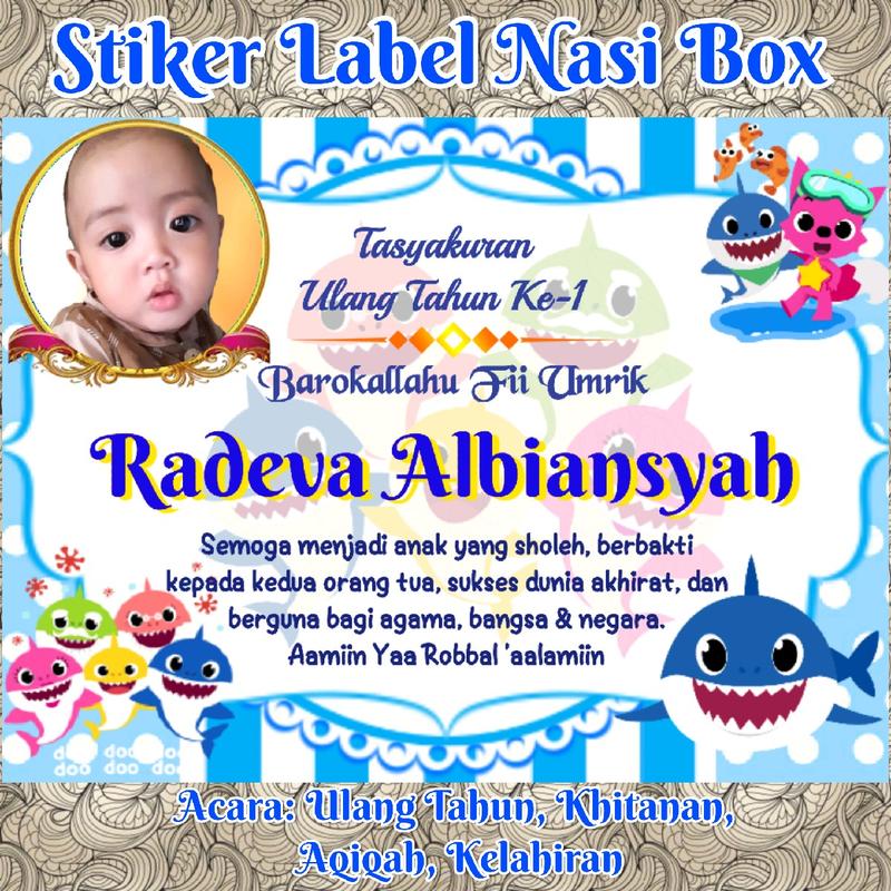 50 Lembar Stiker Label Nasi Box Acara Khitanan, Ulang Tahun, - Shop ...