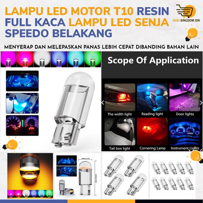 Jual LAMPU LED MOTOR T10 RESIN FULL KACA LAMPU LED SENJA SPEEDO ...