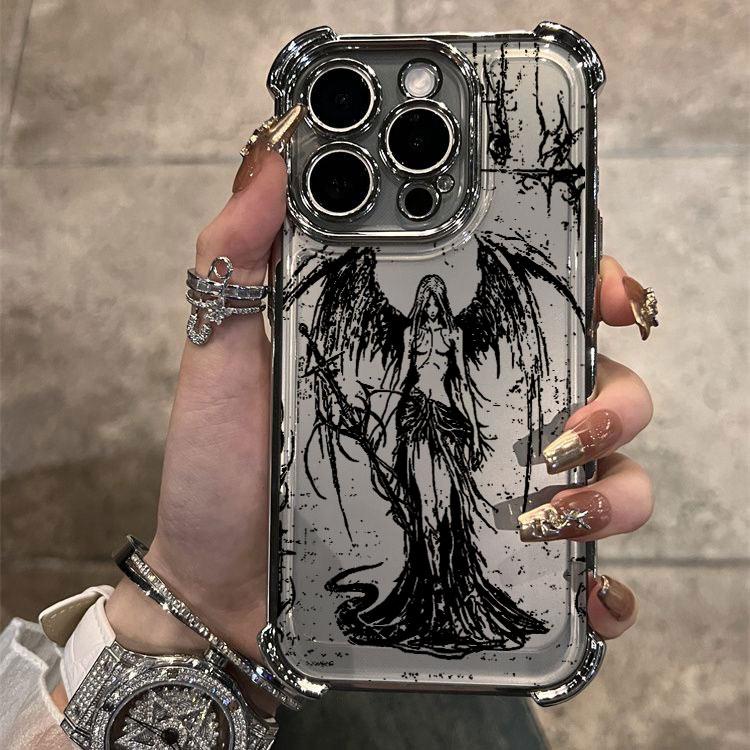 luxury bloodsacrifice Black Angel Death demon Plating Case For iPhone ...