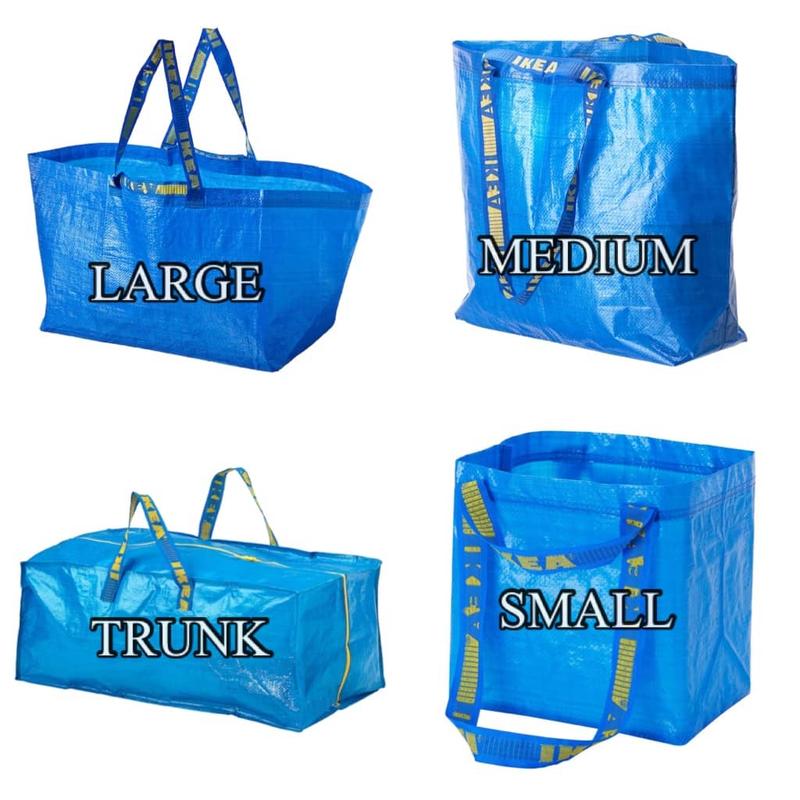 Beg Beli Belah Dobi Pembawa Frakta, Ikea, Sesuai untuk XS, S, M, L, XL ...