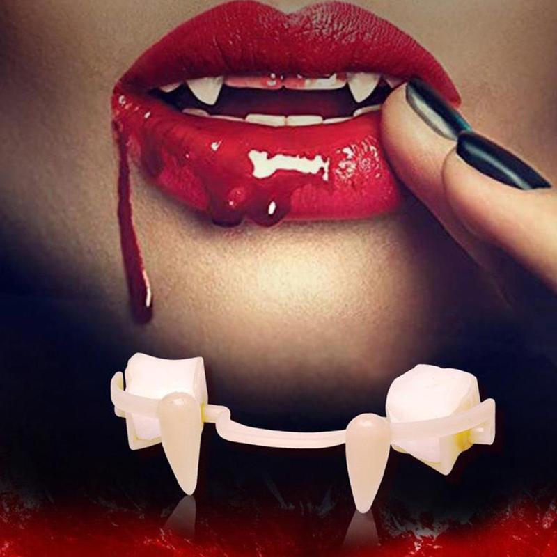 Retractable Fake Vampire Fangs Teeth Props Cosplay Toy Accessory ...
