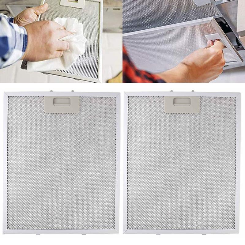 2PCS Silver Cooker Hood Filters Metal Mesh Extractor Vent Filter ...