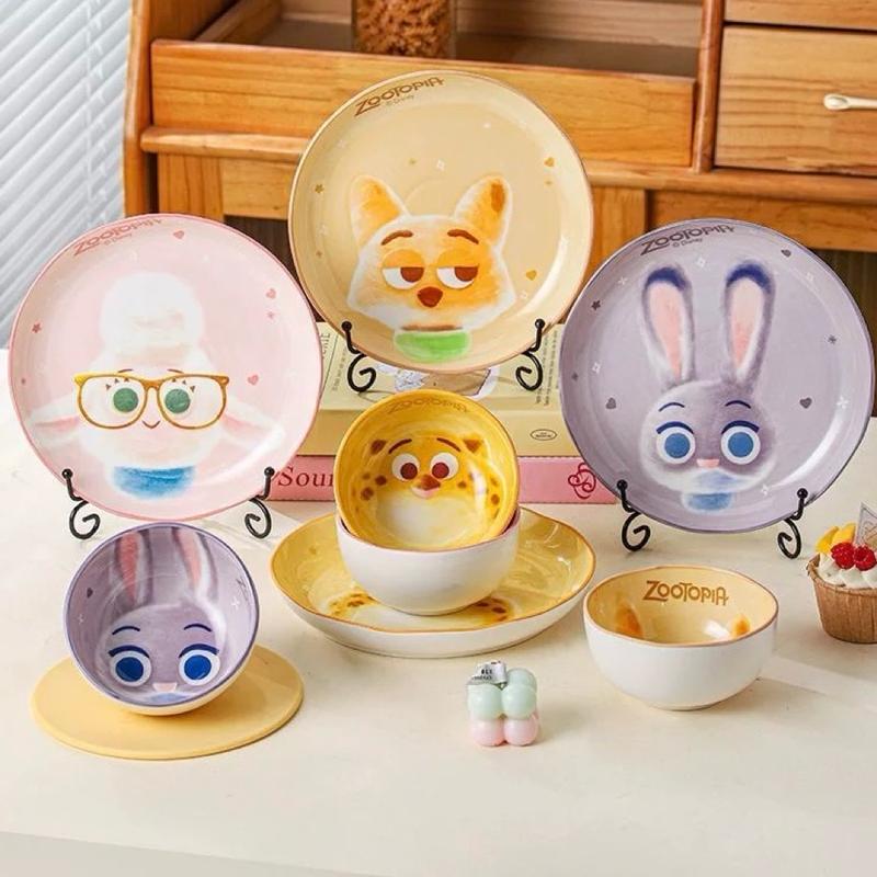 zootopia tableware ceramic bowl plate mangkok piring keramik gift set ...