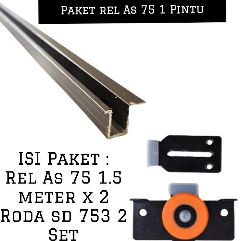 (1 pintu ) Rel lemari sliding As 75 Lenaga 2 Batang rel as 7 - Shop ...