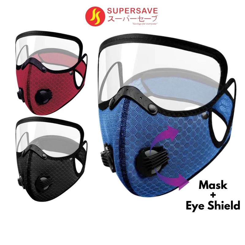 Pelitup Muka Sukan Reusable Sport Face Mask with Eyes Shield - TikTok ...